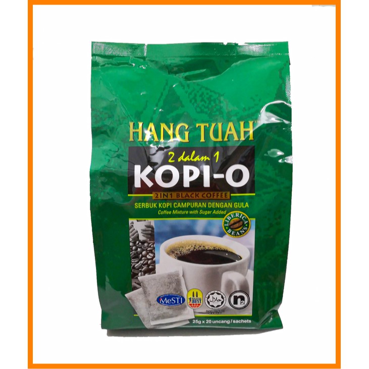 HANG TUAH 2 dalam 1 KOPI-O LIBERICA BEANS (20 sachets) | Shopee Malaysia