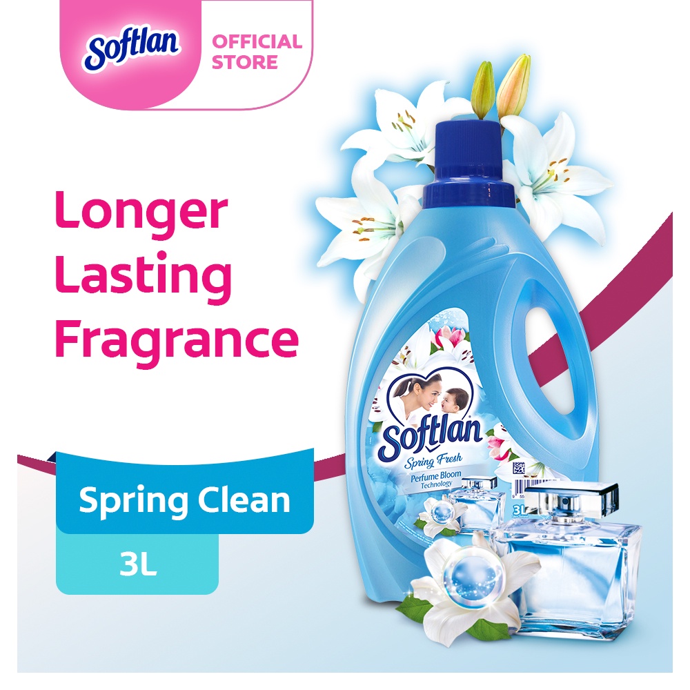 Softlan Anti Wrinkles Spring Fresh Fabric Softener Blue (3L) | Shopee ...