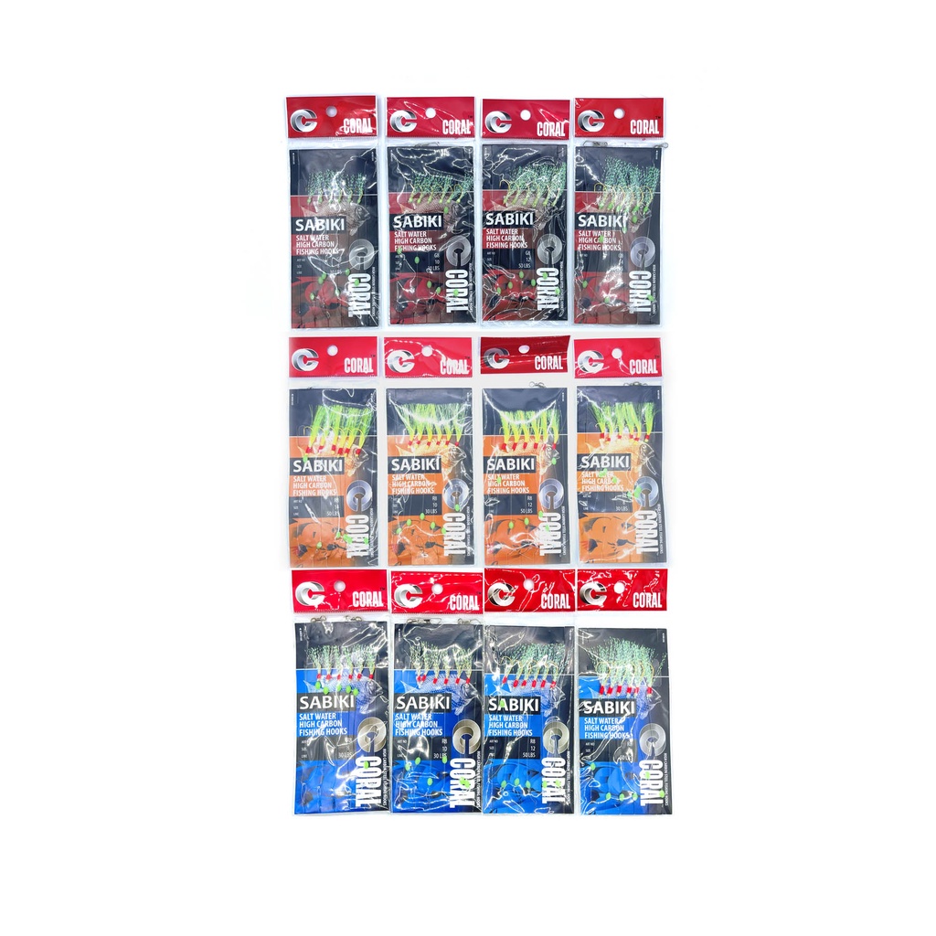 Coral Sabiki Red Orange Blue Apollo Hook Lures for Live Bait Fishing ...