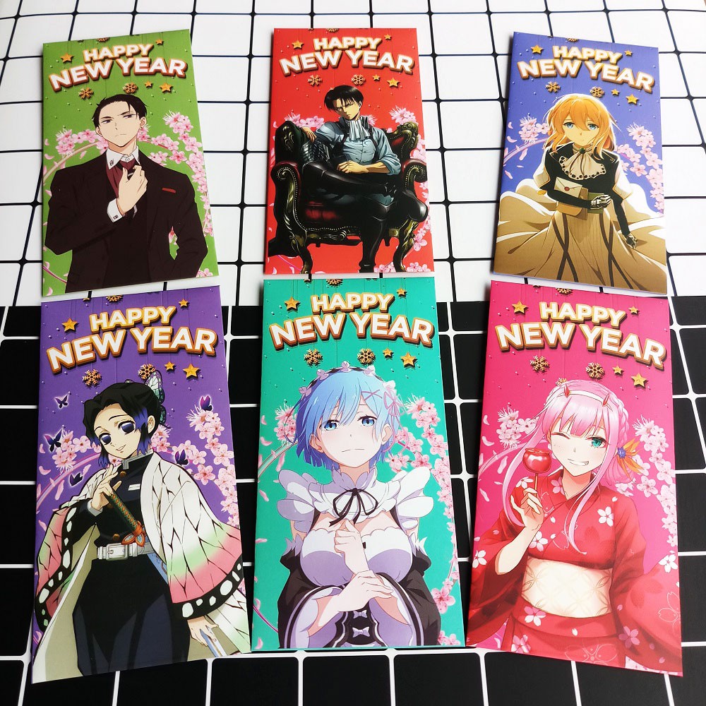 Set Of 6 Anime Lucky Money Bags (6 Characters) | Shopee Malaysia