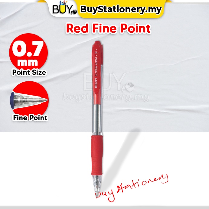 Pilot Pen Super Grip Ball Pen Hitam Blue Pen Alat Tulis 0.7 1.0 -(1s ...