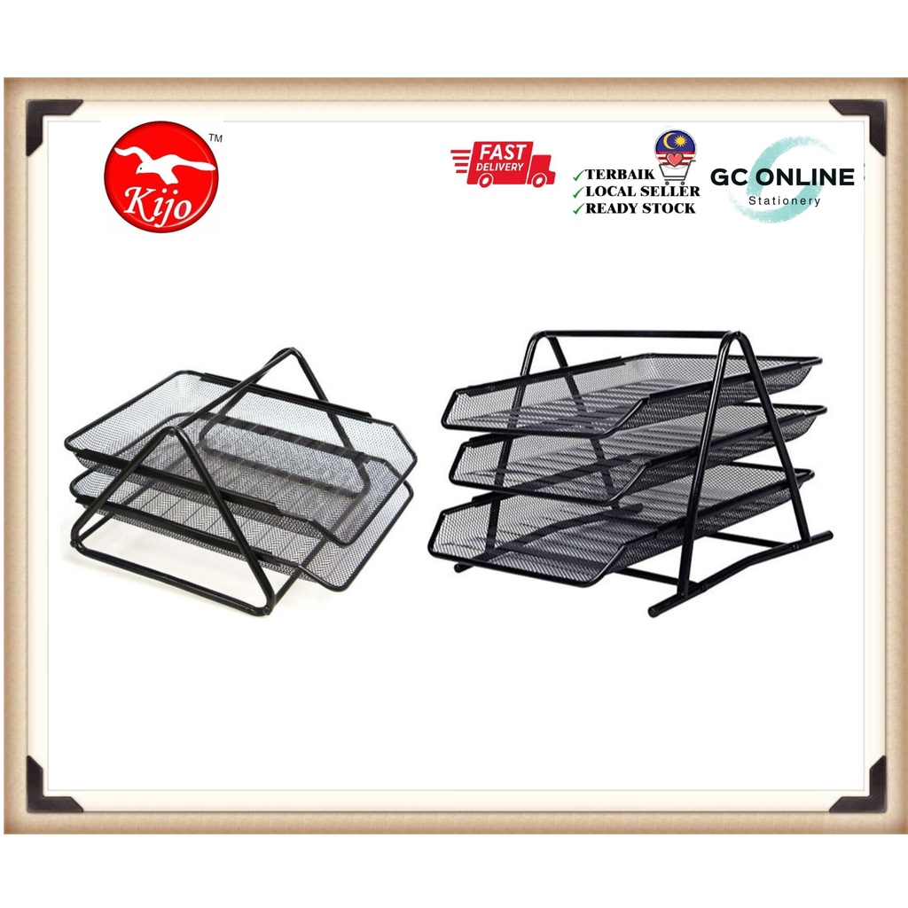 Kijo 2Tier / 3Tier / 4Tier Wire Mesh Document Tray / 3 Layer Wire Mesh ...