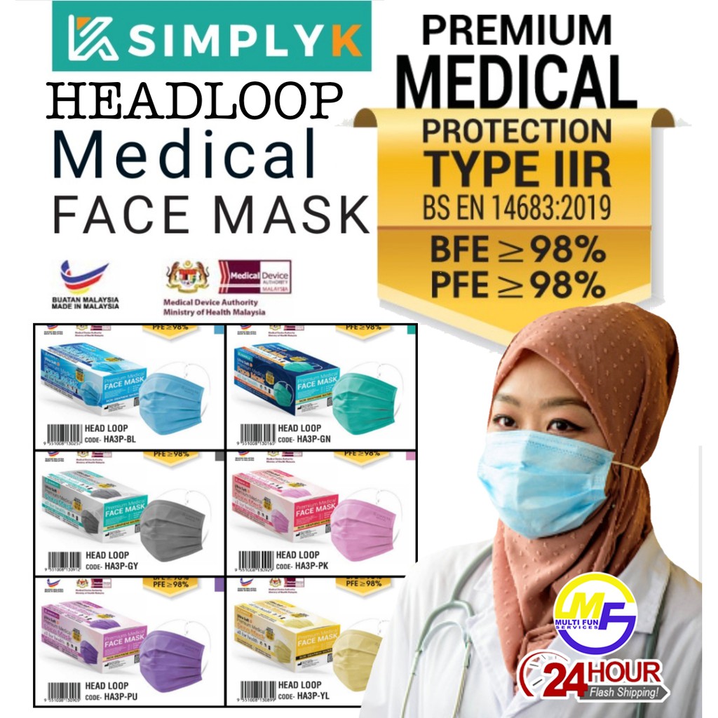 HIJAB HEADLOOP SIMPLY-K 3PLY PREMIUM MEDICAL FACE MASK 3 PLY Latest ...