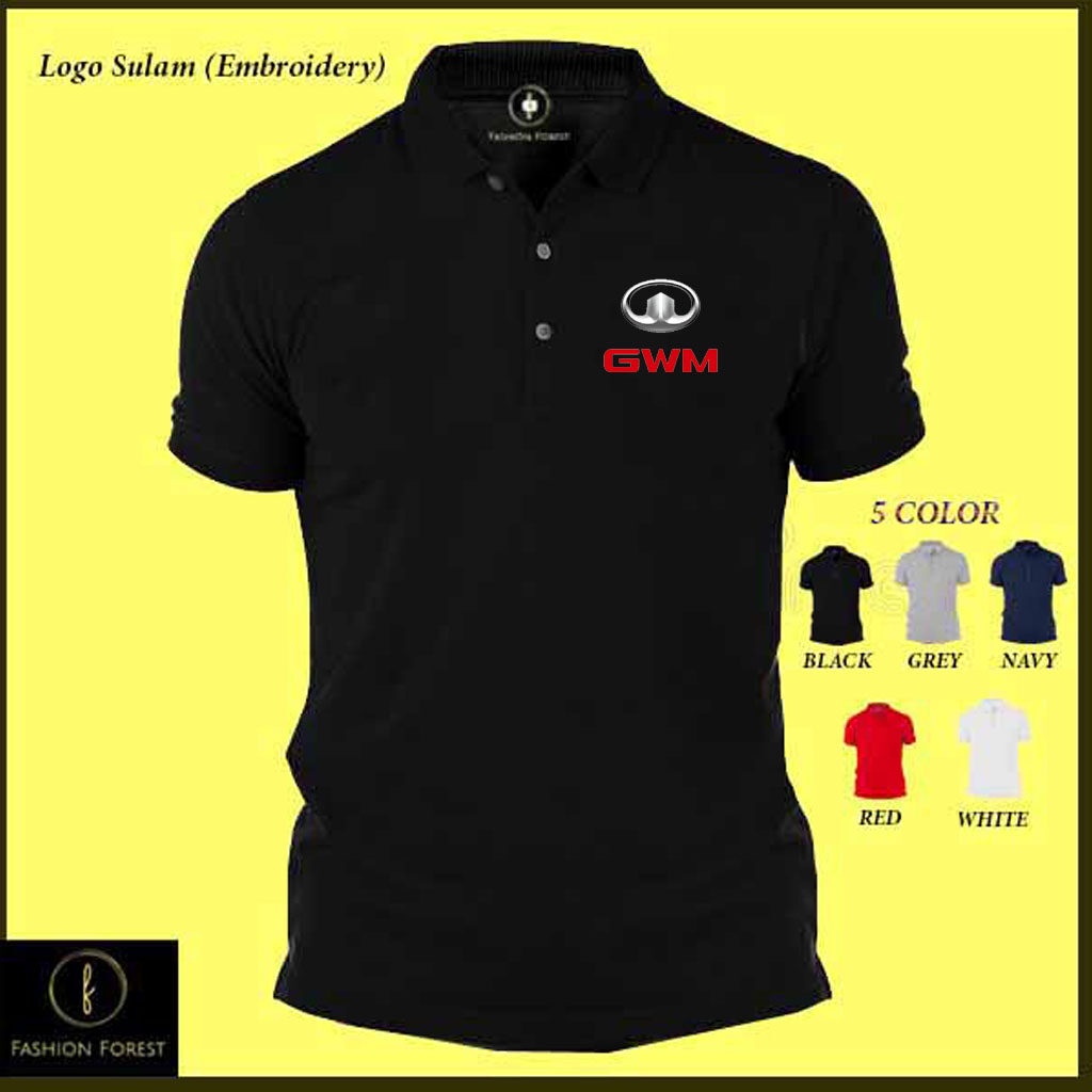 GWM POLO Sports Cars Collar T-Shirt Polo Shirt Cotton Men tshirt ...