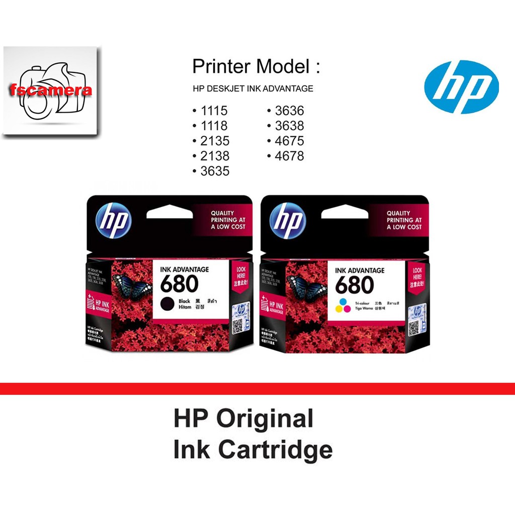 HP ORIGINAL MALAYSIA 680 Black & color Original Ink Advantage Cartridge ...