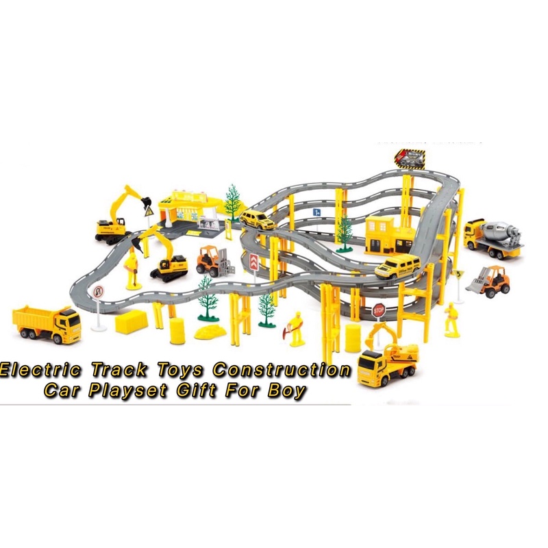 *Ready Stock* Electric Construction Car Rail Way DIY Assembled Engineer ...