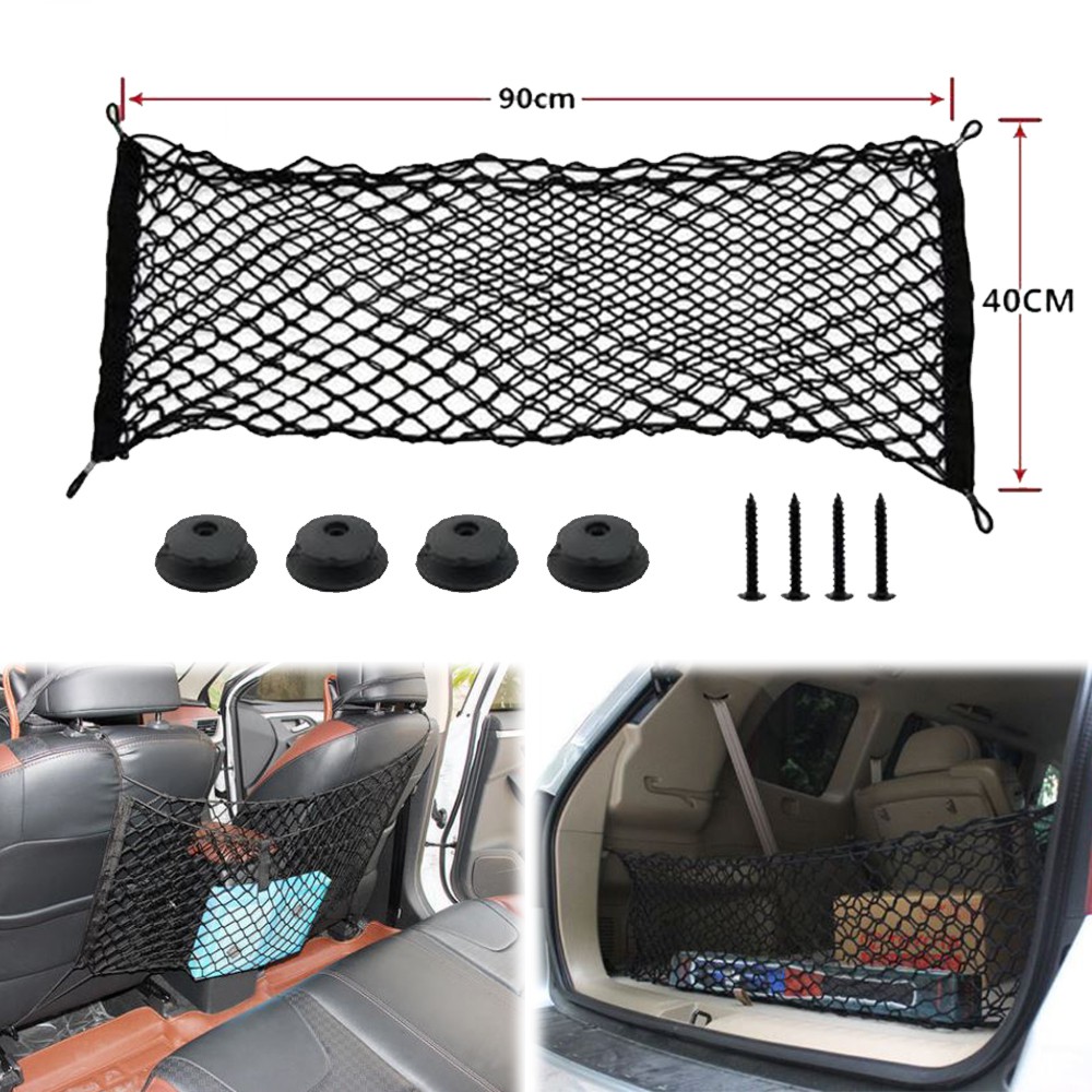 Double Layer Car Rear Bonnet Mesh Net Trunk Luggage Net Back Seat Cargo ...