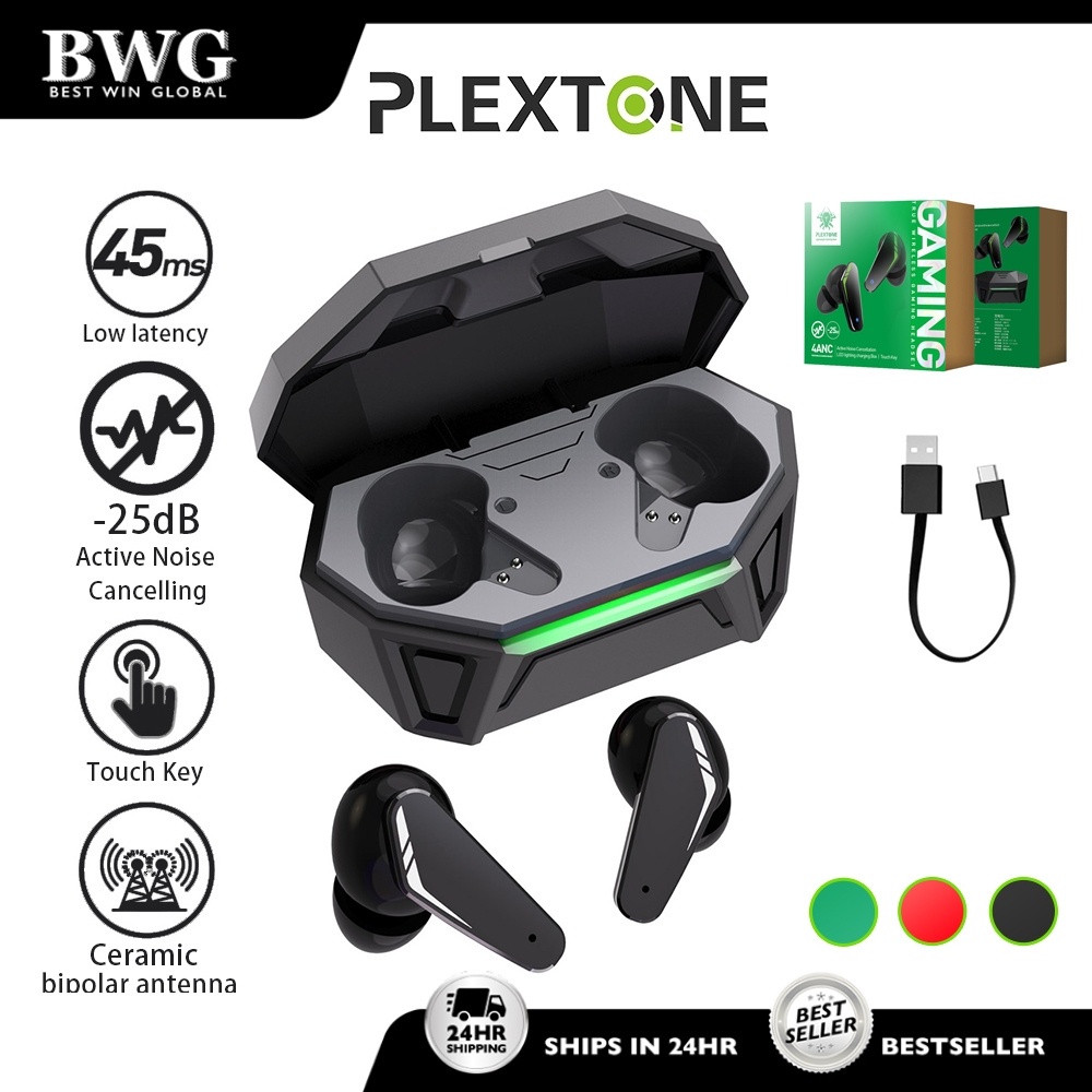 PLEXTONE 4ANC Gaming Earbuds TWS ANS Ultra Low Latency Gaming Bluetooth ...