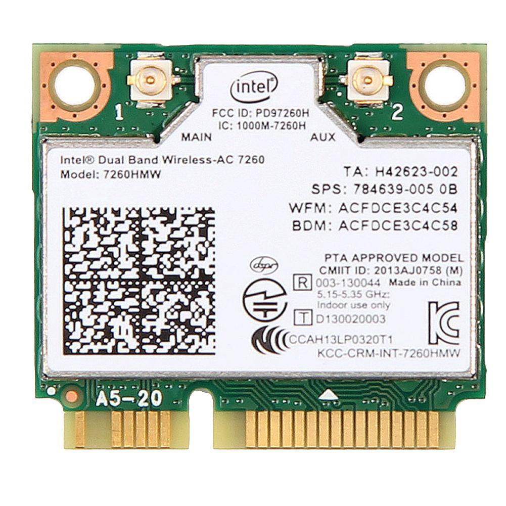 Dual Band Intel 7260 AC 7260HMW 867Mbps Wireless Wifi BT 4.0 Mini PCI-E ...