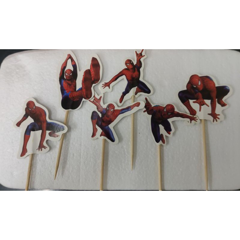 ReadyStock Spiderman stick cake topper (6pcs) | Shopee Malaysia