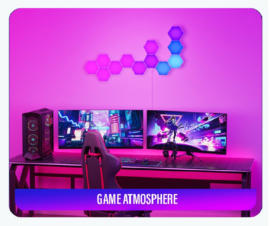 RGBIC Smart Light Board Hexagonal Lamp Indoor Atmosphere Wall Lamp Voice Control APP Night Light ...