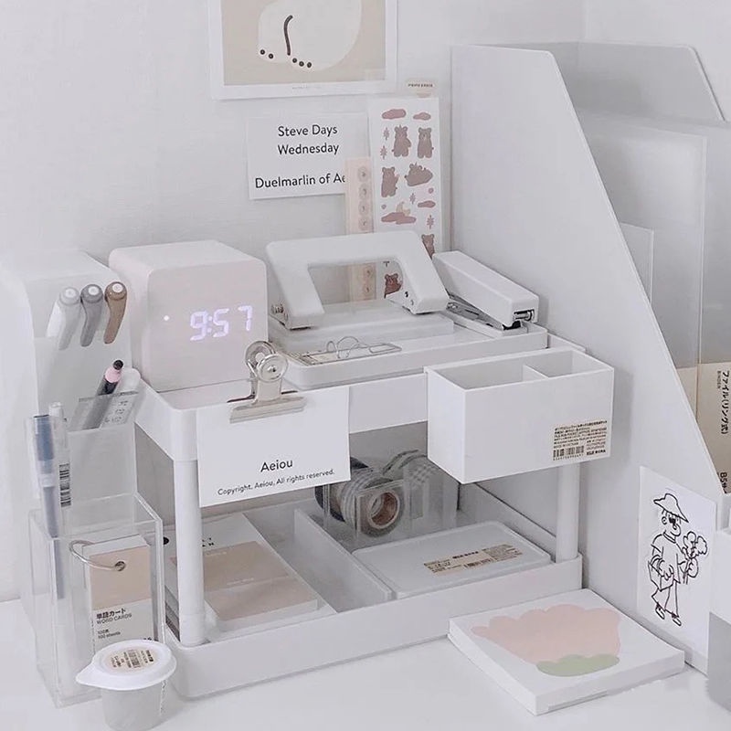 INS Style Home Simple Desk Organizing Desktop Stationery Storage Box ...