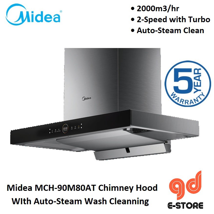 Midea Cooker Hood MCH-90M80AT 2-Speed with Turbo Function Touch ...