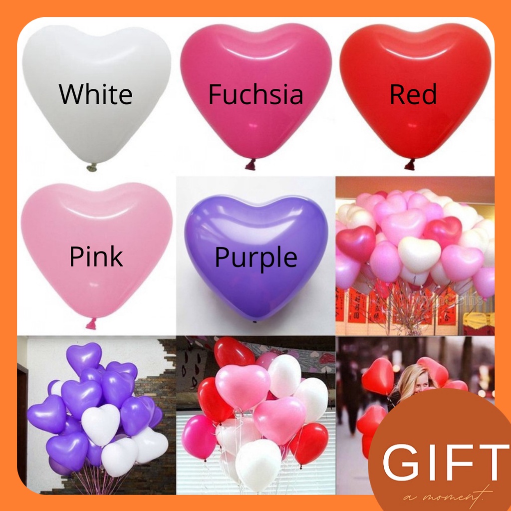 12 inch Heart shape latex balloon Atex balloon Love | Shopee Malaysia