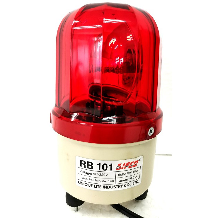 🔥READY STK ROTARY BEACON REVOLVING LIGHT RED MADE IN TAIWAN SCREW MOUNT ...