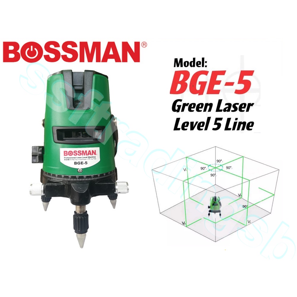 5 LINE GREEN LASER LEVEL / 1H4V 5-LINE GREEN LASER LEVEL / BOSSMAN BGE ...