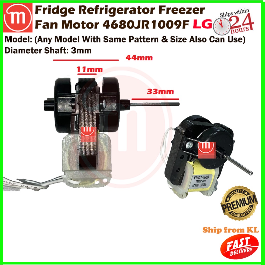 LG Fridge Refrigerator Freezer Freeze Fan Motor 4680JR1009F | Shopee ...