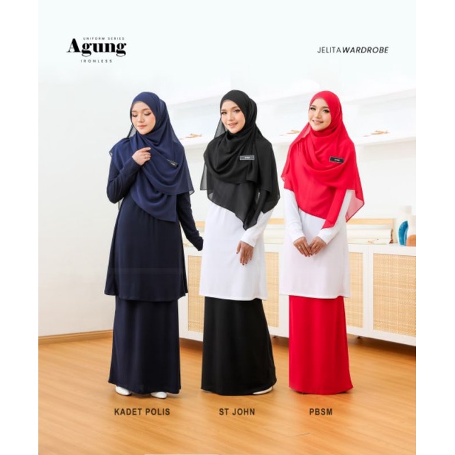 [AGUNG PLAIN] KURUNG AGUNG SEDONDON IRONLESS UNIFORM SERIES. KURUNG TAK PAYAH GOSOK BY JELITA ...