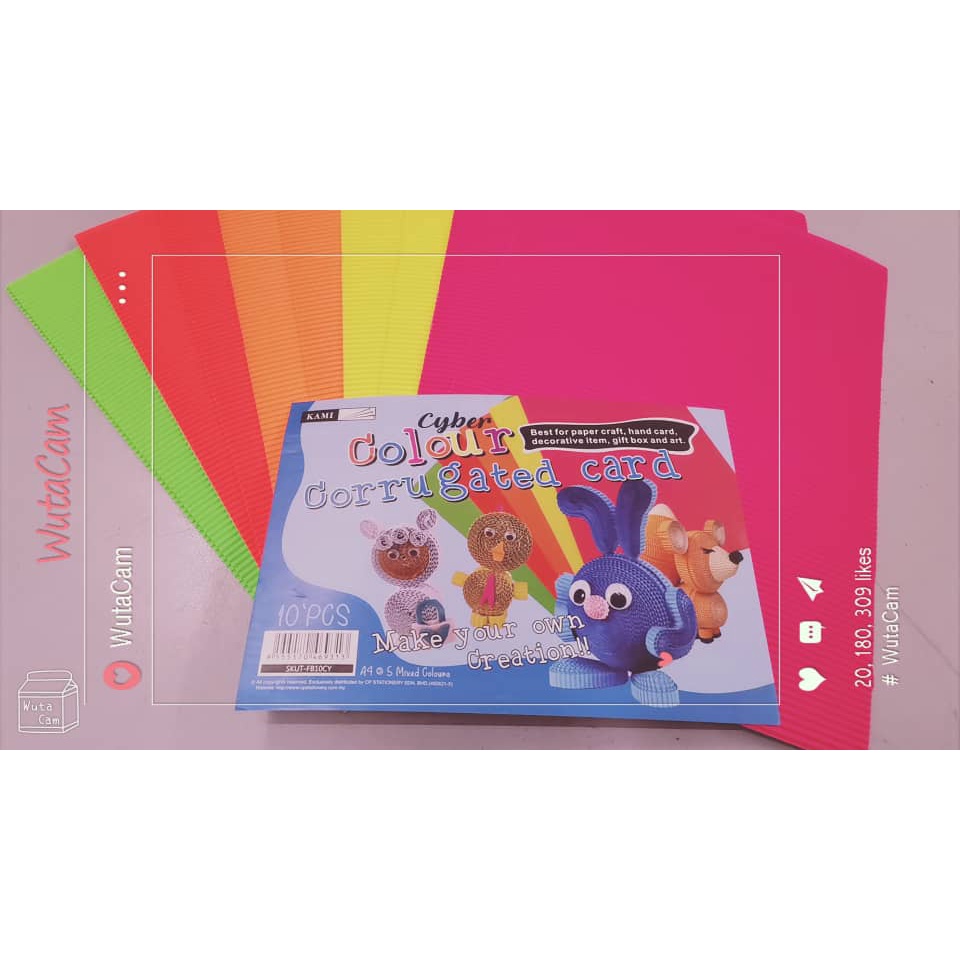 KAMI A4 Corrugated Card 150gsm 10's/Pack 彩色瓦楞纸 (混色) | Shopee Malaysia