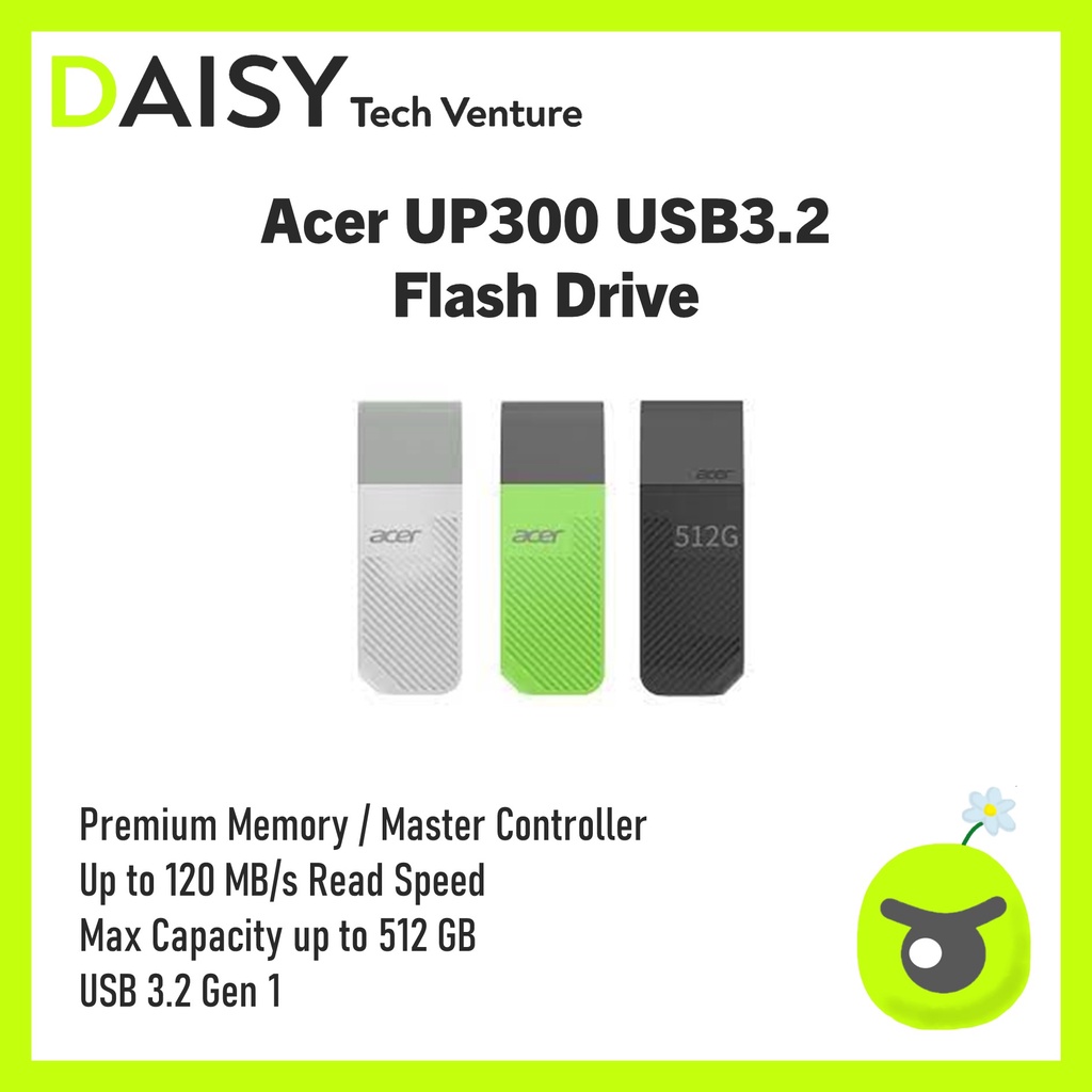 ACER USB PENDRIVE UP300 USB 3.2 ( 32GB/64GB/128GB) Flash Drive Pen Drive USB 3.2 Gen 1 Mobile ...