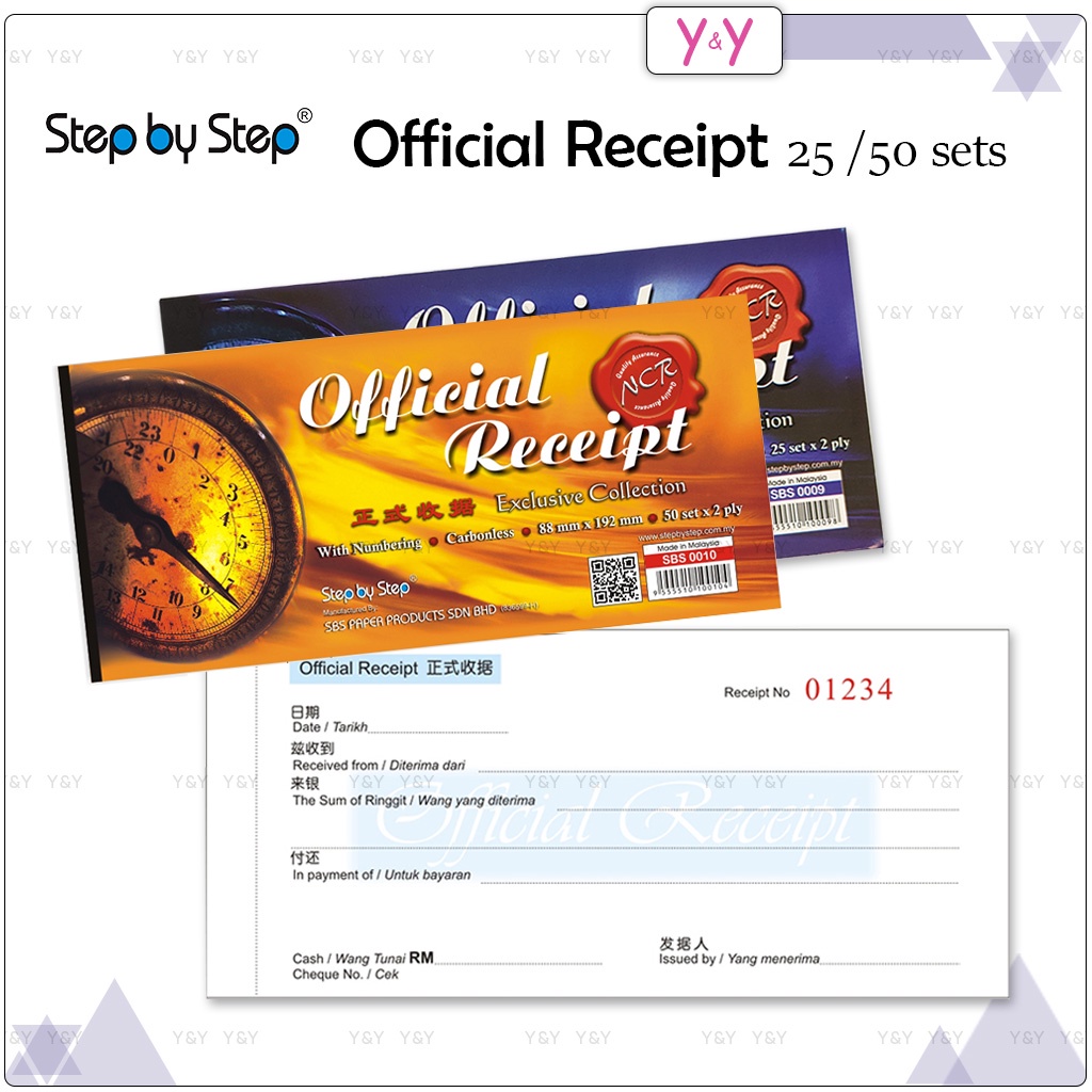 Step by Step 2ply Carbonless NCR Official Receipt Book / Bill Invoice ...