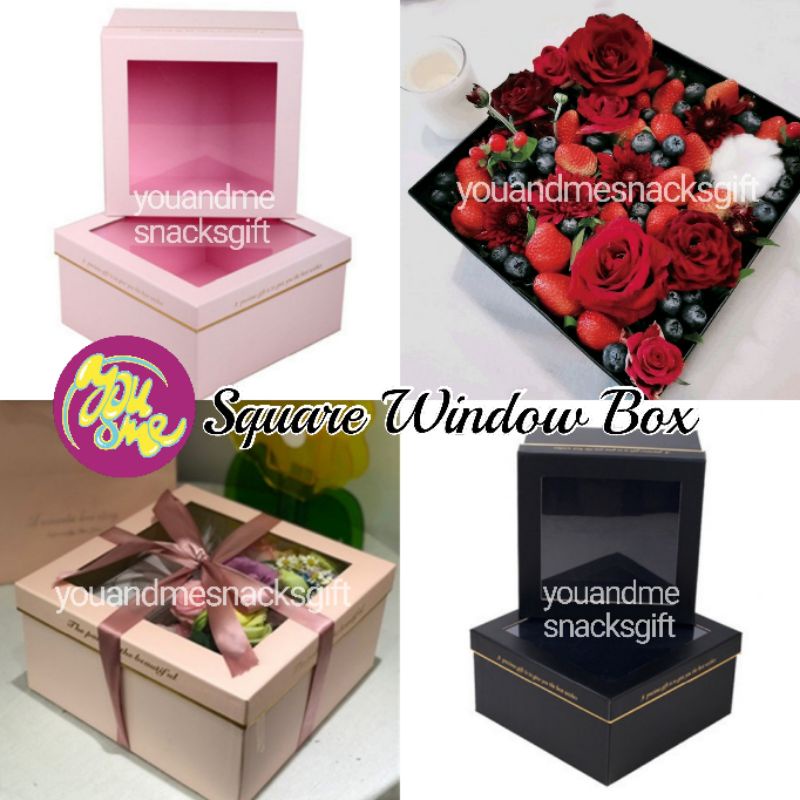 Square Window Box / Square Gift Box / Square Flower Box / kota Hadiah ...