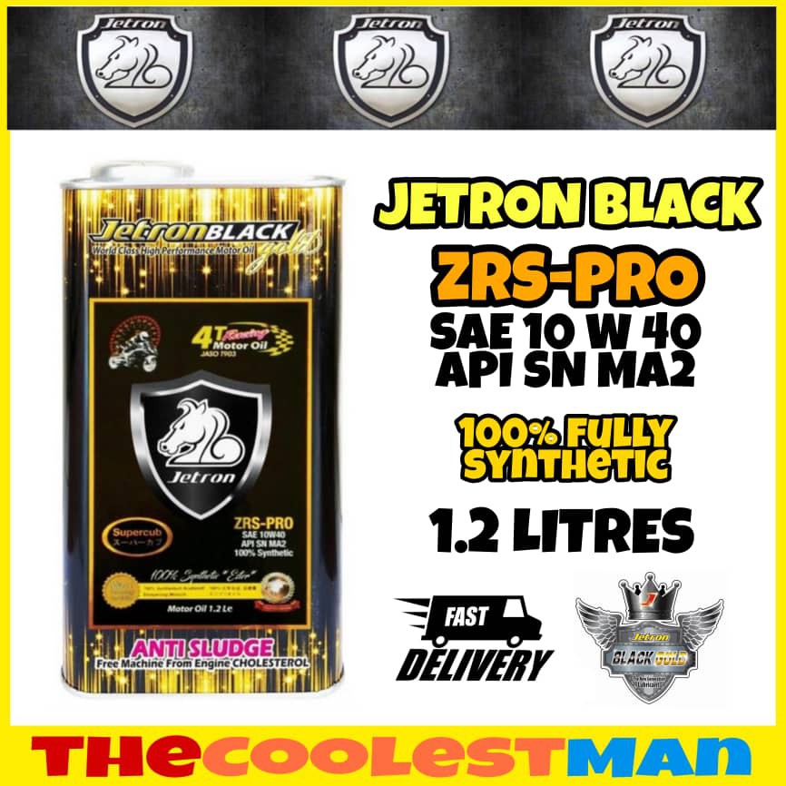🔥💯%ORIGINAL ️ JETRON BLACKGOLD ZRS-PRO 10W40 SN MA2 100% FULLY ...