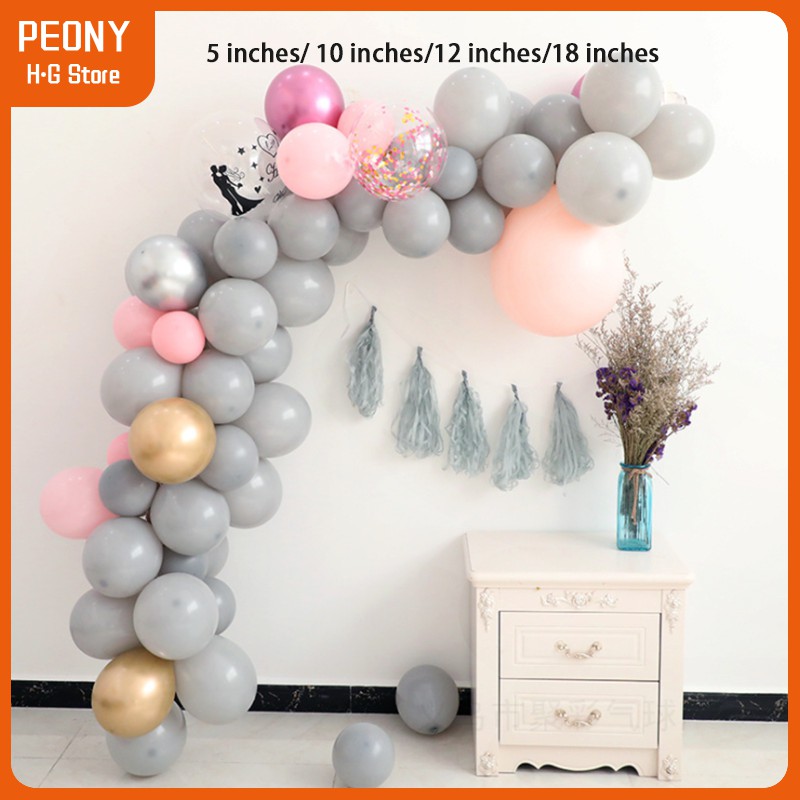 5 /10/12 /18 inch Gray Latex Balloon Grey Balloon Wedding Room ...