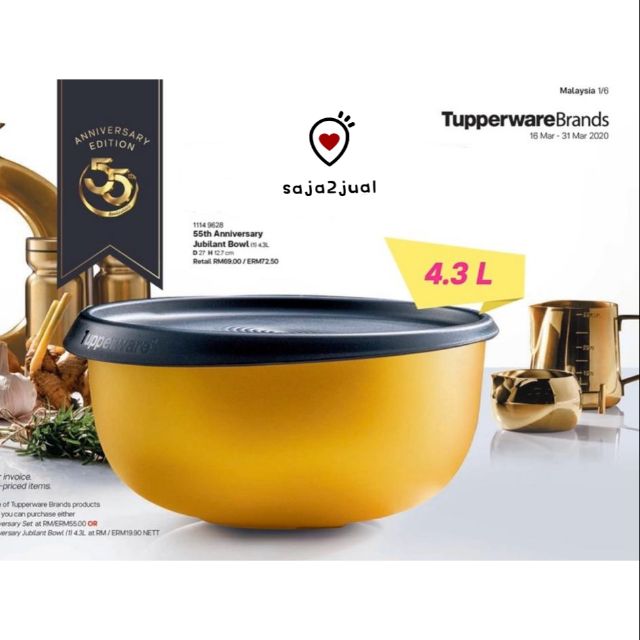 Tupperware 4.3L Jubilee Bowl | Shopee Malaysia
