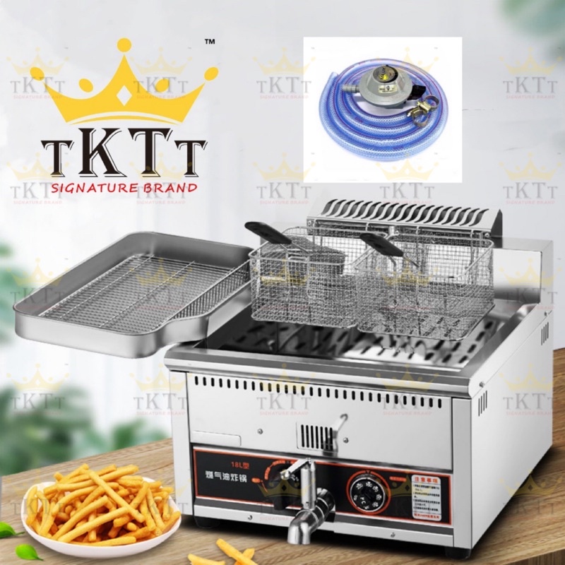 TKTT 17L Taiwan LPG Gas Deep Fryer Commercial Automatic Western ...