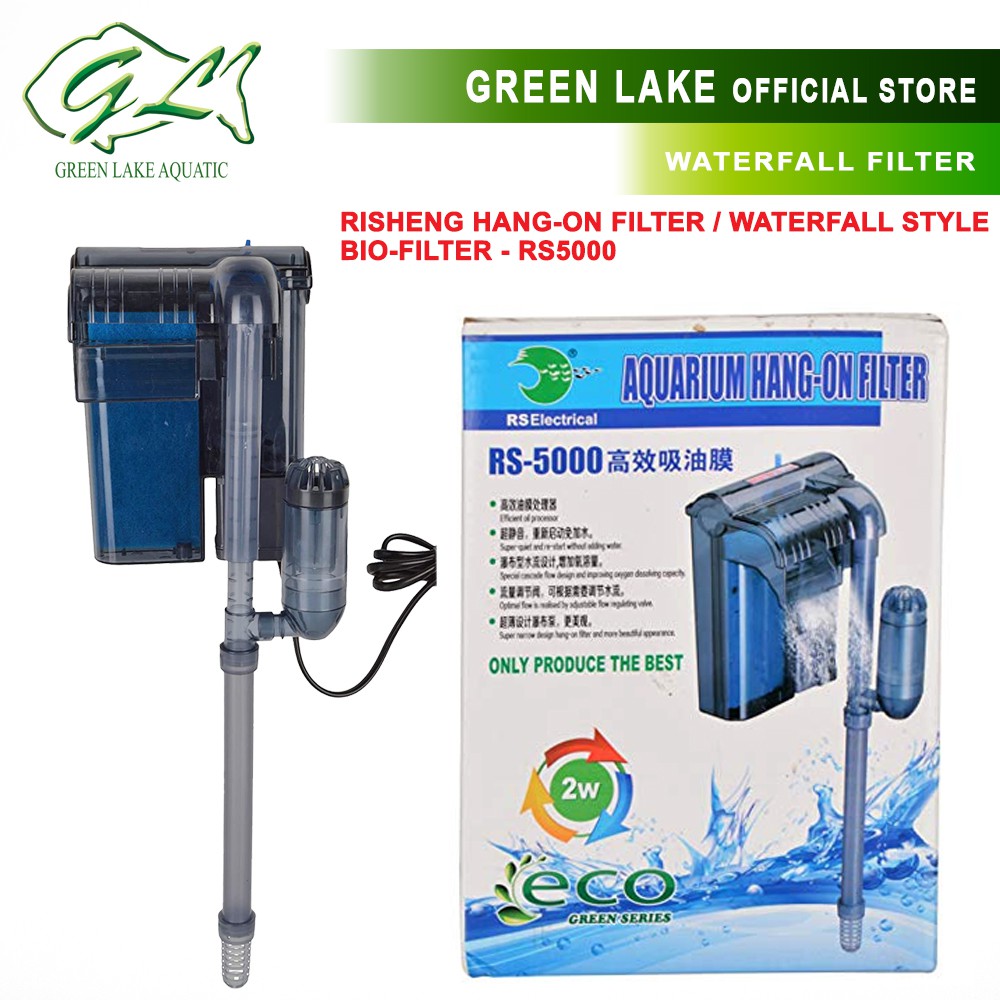 Risheng Aquarium Hang-On Filter RS 5000 Waterfall Style Aquarium Filter ...