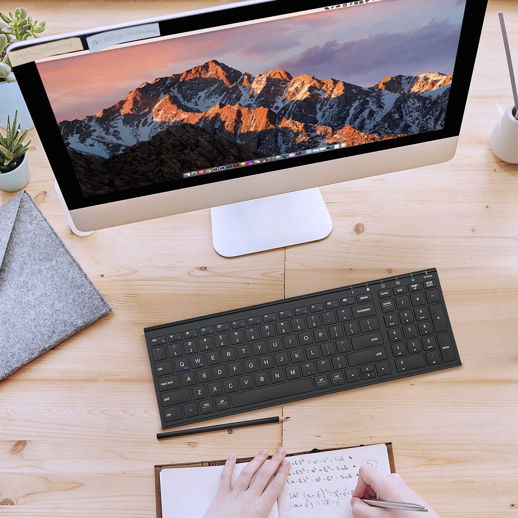 iClever GKA22S/B Rechargeable Keyboard with Number Pad, Full-Size ...