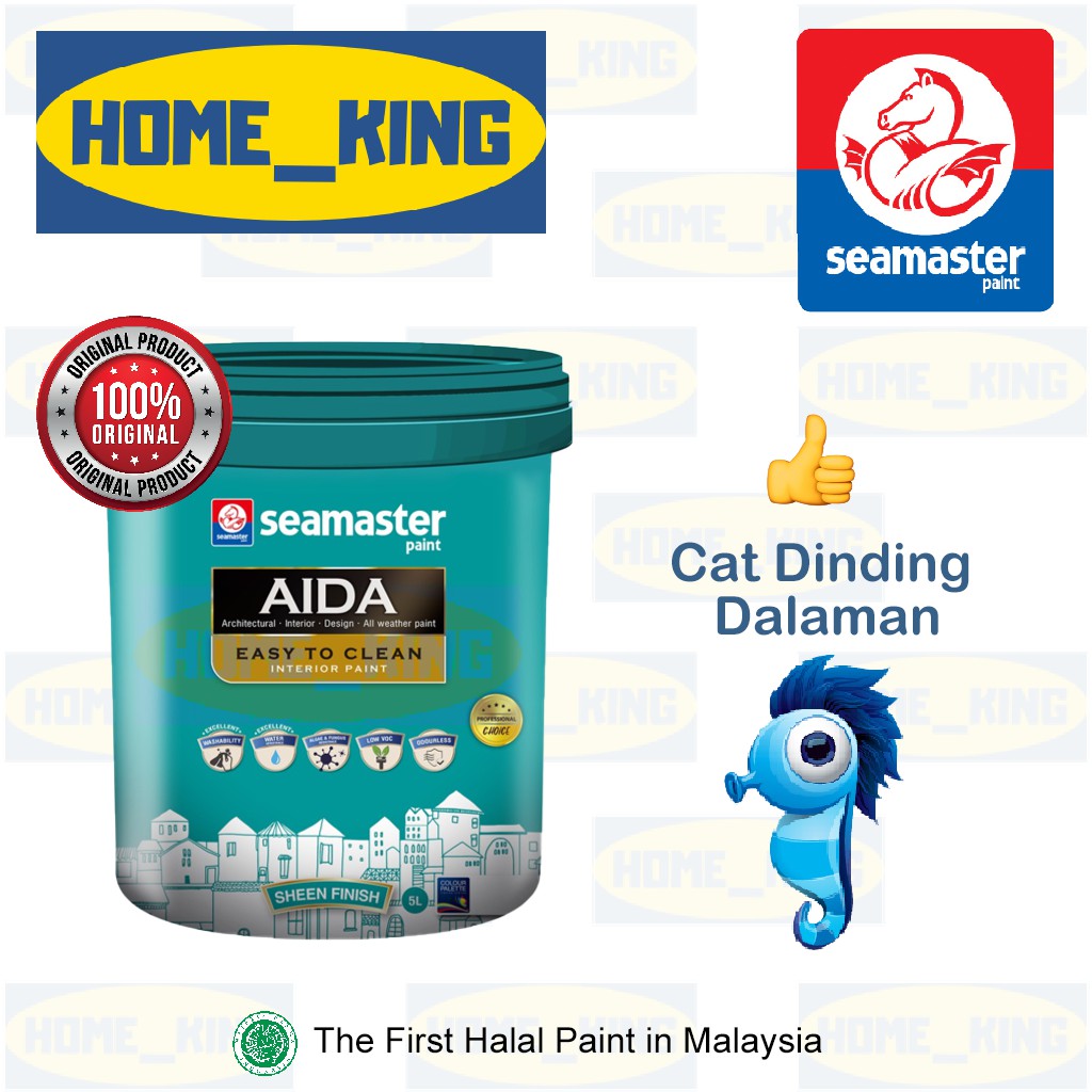 [100% ORIGINAL] 5LT Seamaster Paint AIDA Easy to Clean Interior Wall ...
