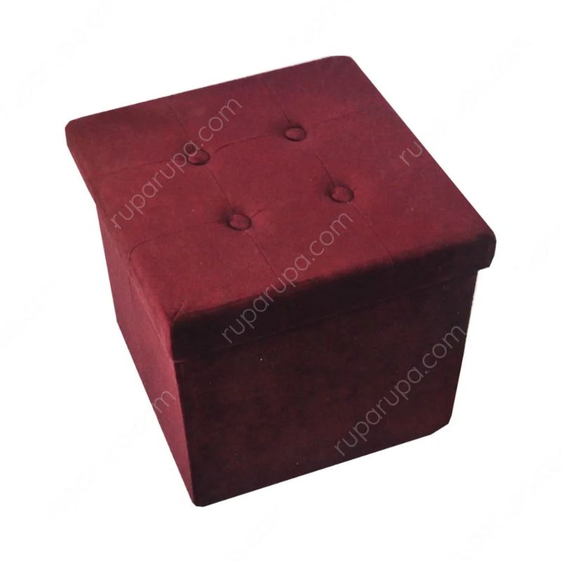 MERAH Informa Velvet Ottoman Bench - Red | Shopee Malaysia