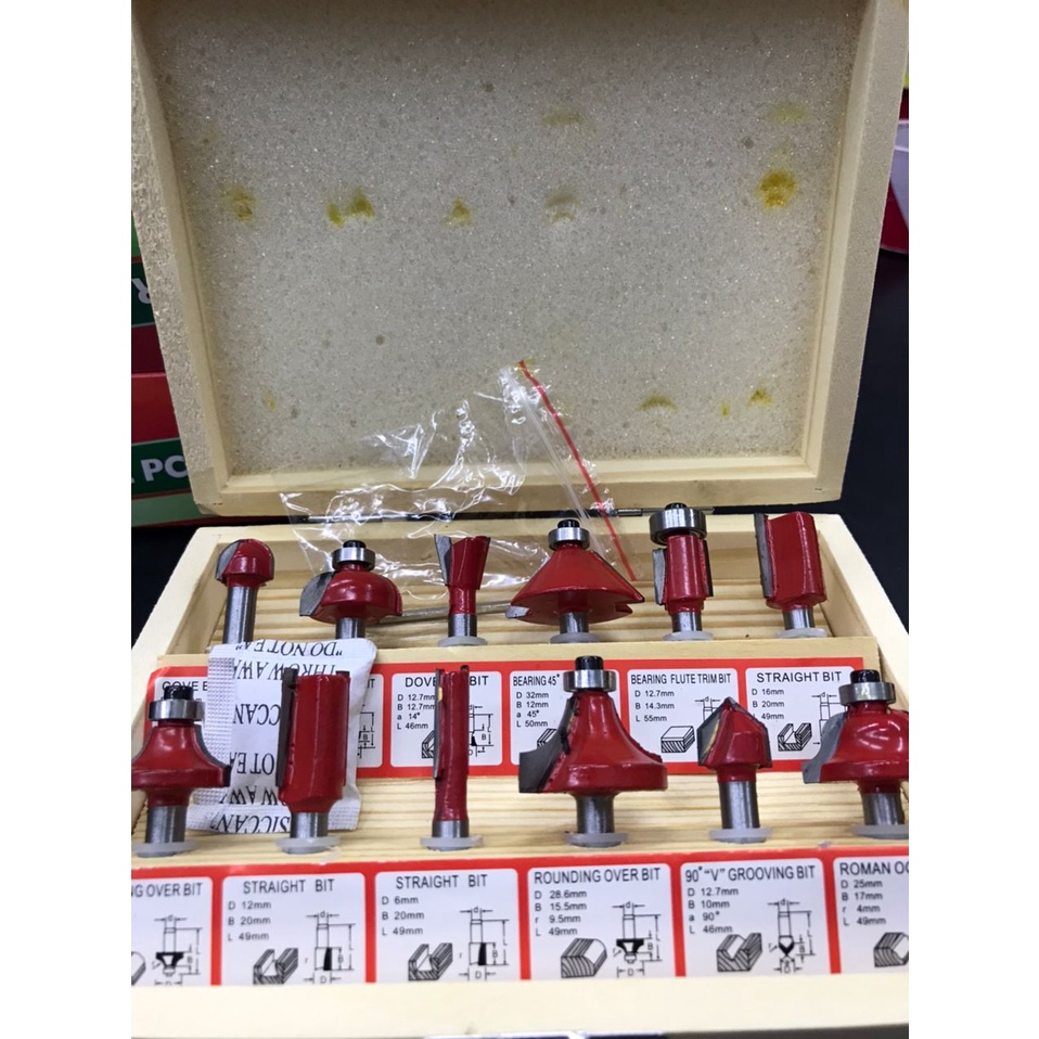 12PCS ROUTER BIT SET(6MM) | Shopee Malaysia
