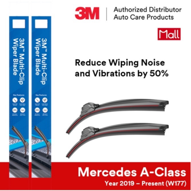 3M Multi-Clip Wiper Blades for Mercedes Benz A-Class W177 (24" + 19 ...