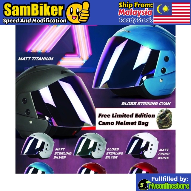 YH-Pro Open Face Helmet come with Rainbow Visor Pre Order Free Limited ...