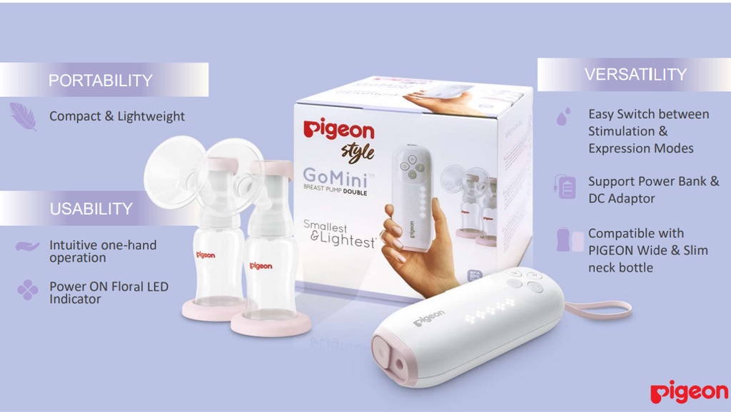 🇲🇾 Ready Stock PIGEON GoMini™ Electric Double Breast Pump Pigeon Go ...