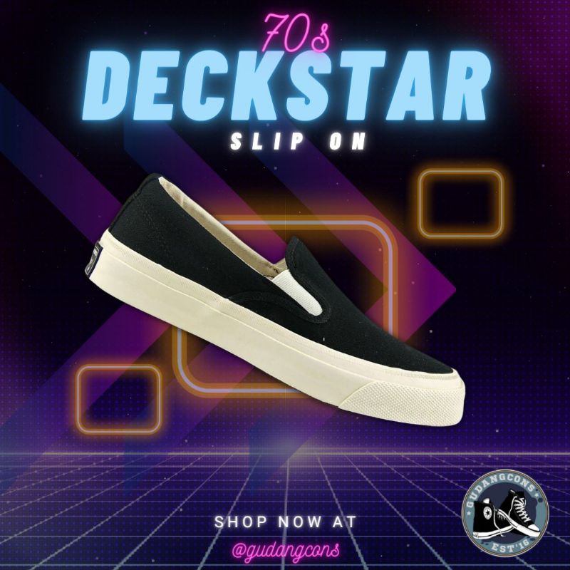 Converse 70s Slip On Black - Deckstar | Shopee Malaysia
