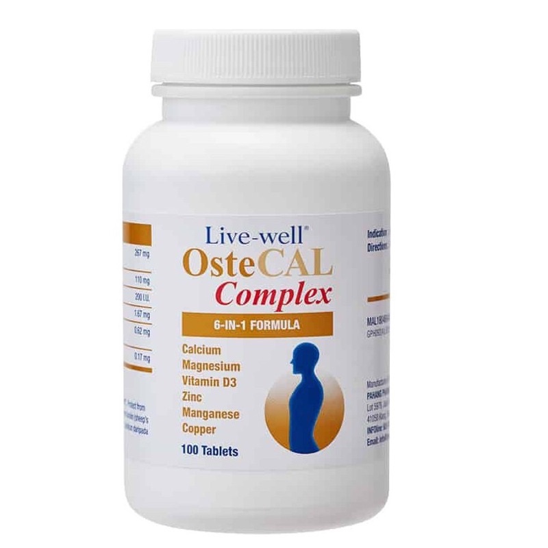 (50%Off) Live - Well Ostecal Complex 100 Tablets ( 6 - IN - 1 Formula ...