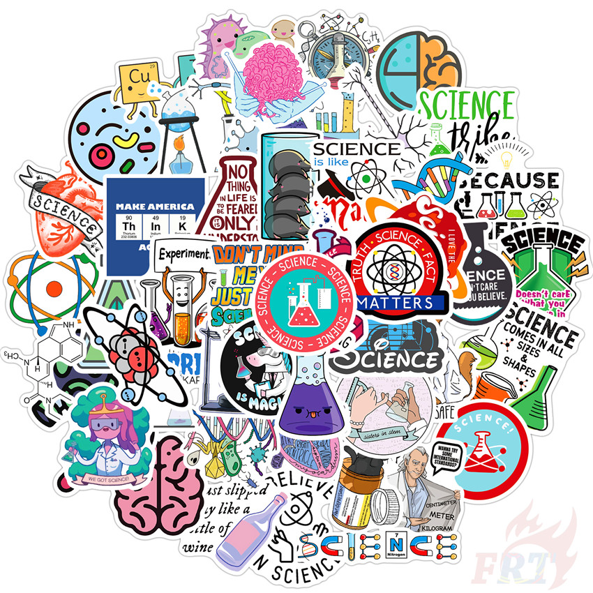 50Pcs/Set Fun Science & Chemistry Laboratory Series 05 Stickers Fashion ...