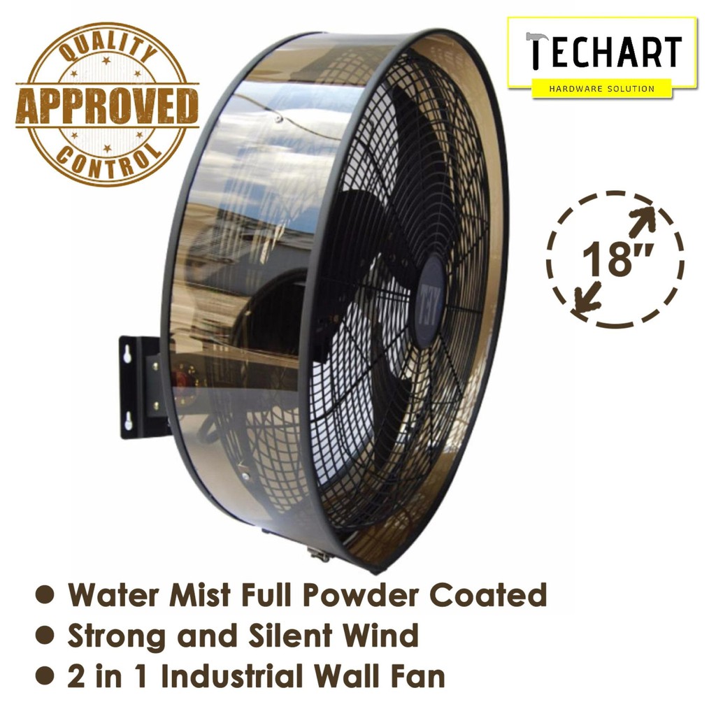 YET 18" Wall Mist Fan 3 Nozzle S/Steel Fan Ring (Motor Overheat ...