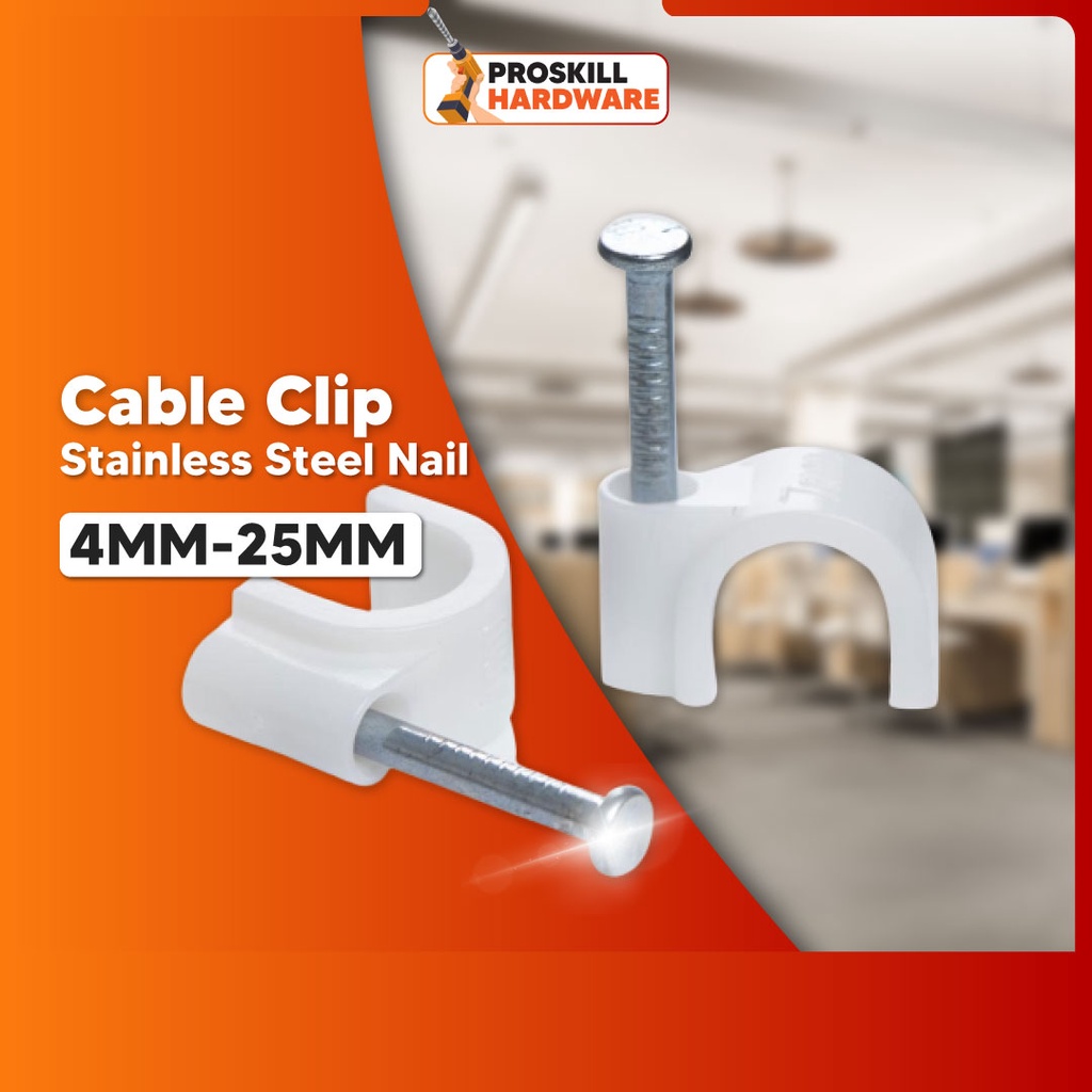 PROSKILL HARDWARE Cable Clip Nail Cable U Clip Wall Insert Nail Clip ...