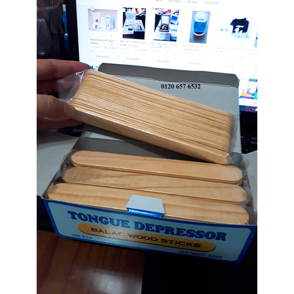 Ba Lac unsterilized wooden tongue depressors (Box of 100 sticks ...