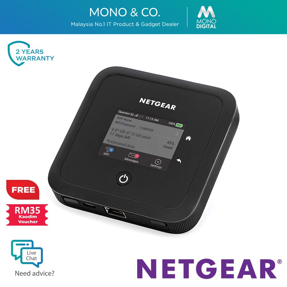Netgear Nighthawk M5 5G WiFi 6 Mobile Portable Router MiFi MR5200 ...