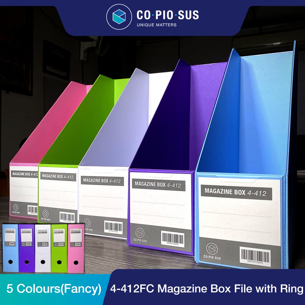 COPIOSUS [Fancy] 4 & 5 inch PVC Magazine Box File W Ring Hole 4/5-412 ...
