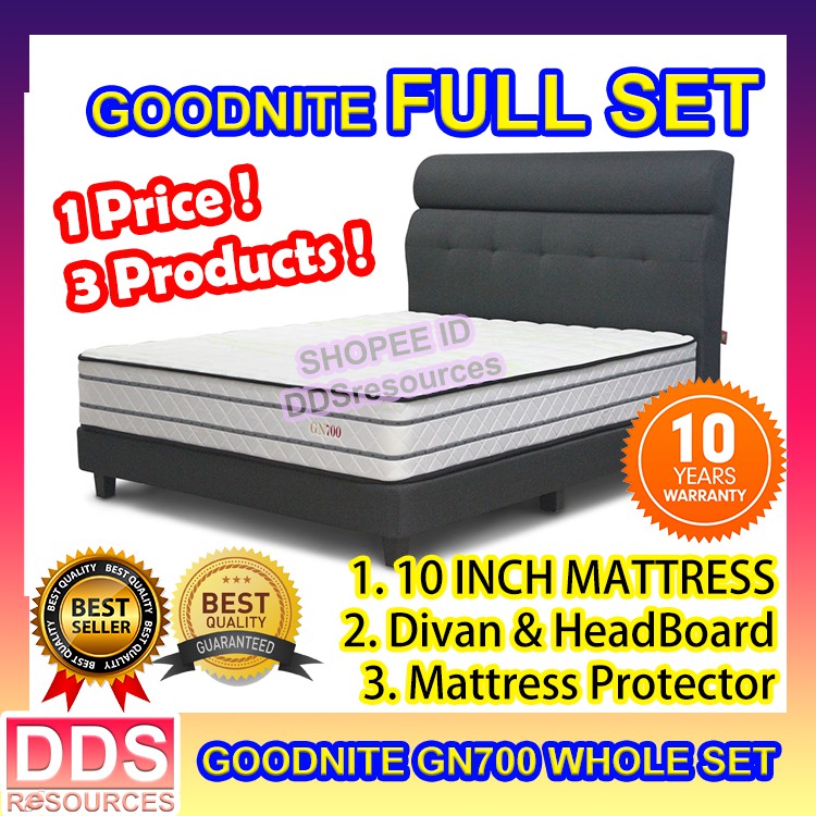 GOODNITE GN700 FULL SET 10 inch Mattress+Divan Headboard+ Mattress ...