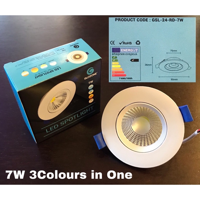 LED Eyeball 7W Recessed Lighting Fixture 3 Colours / Warm White ...