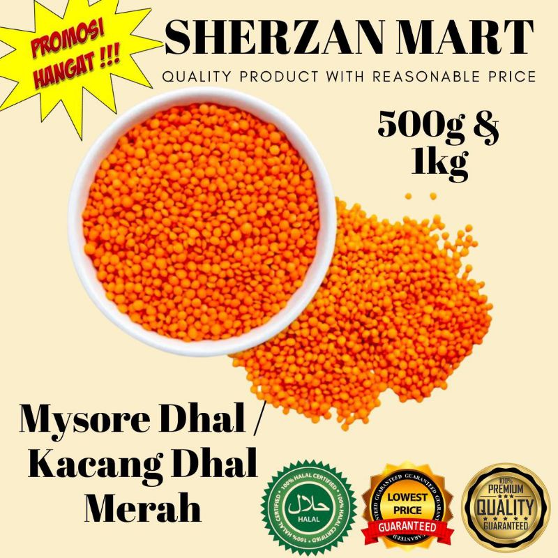 MYSORE DHAL / KACANG DHAL MERAH 500g & 1kg (Halal) | Shopee Malaysia