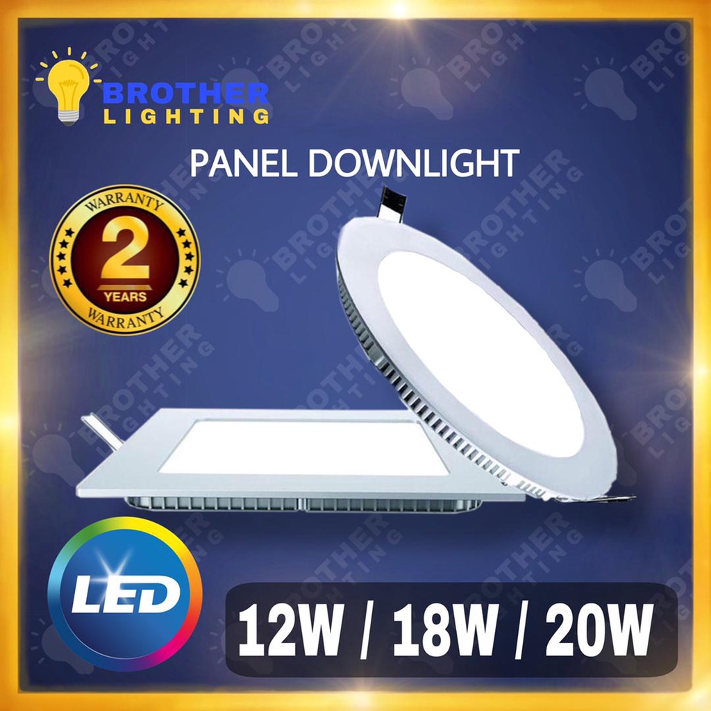 [Premium] Ultra Slim LED Panel Downlight 12W 18W 20W Round Square 4" 6 ...